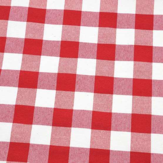 Tissu au mètre vichy rouge carreau 2,5cm x 2,5 cm coton polyester tissé ...